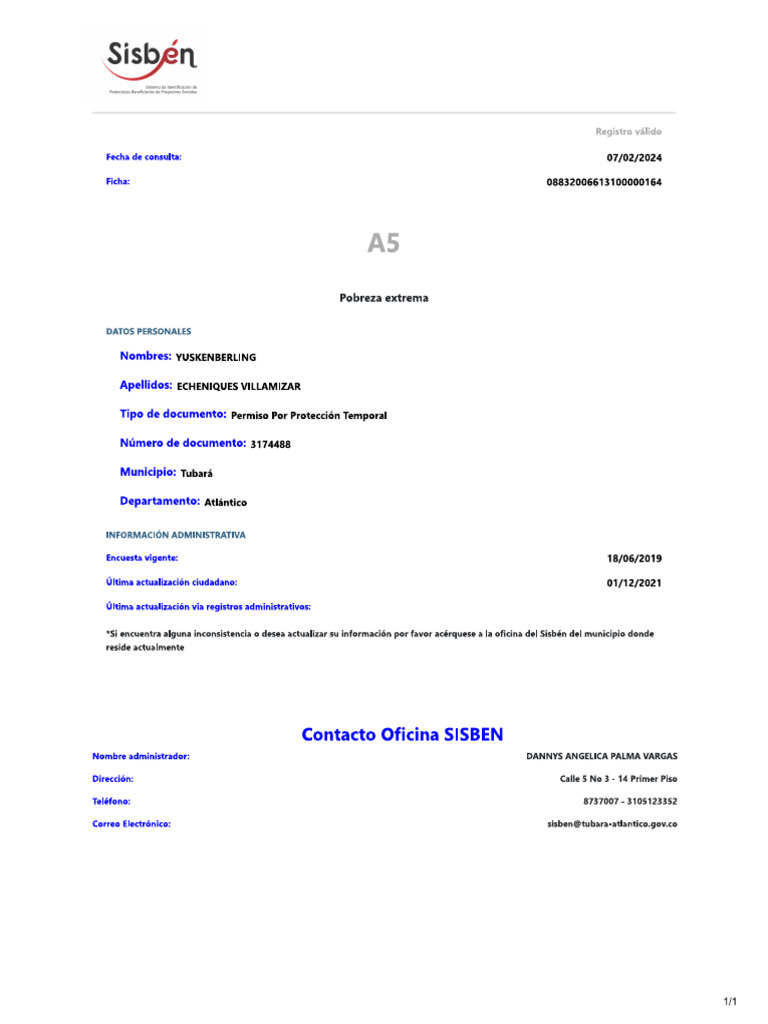 SISBEN | PDF