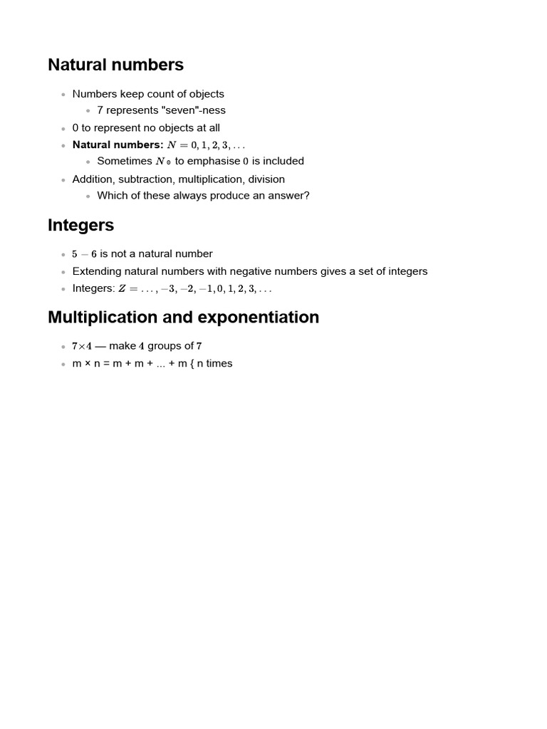 Understanding Natural Numbers and Integers | PDF
