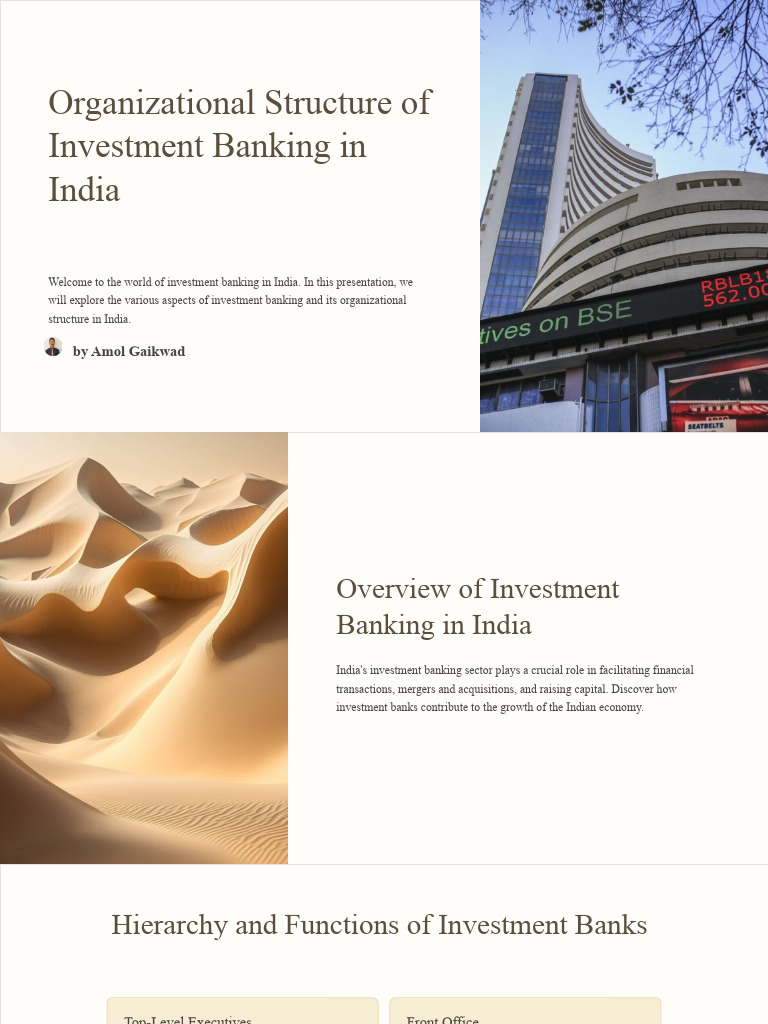 Organizational Structure of Investment Banking in India | Download Free ...