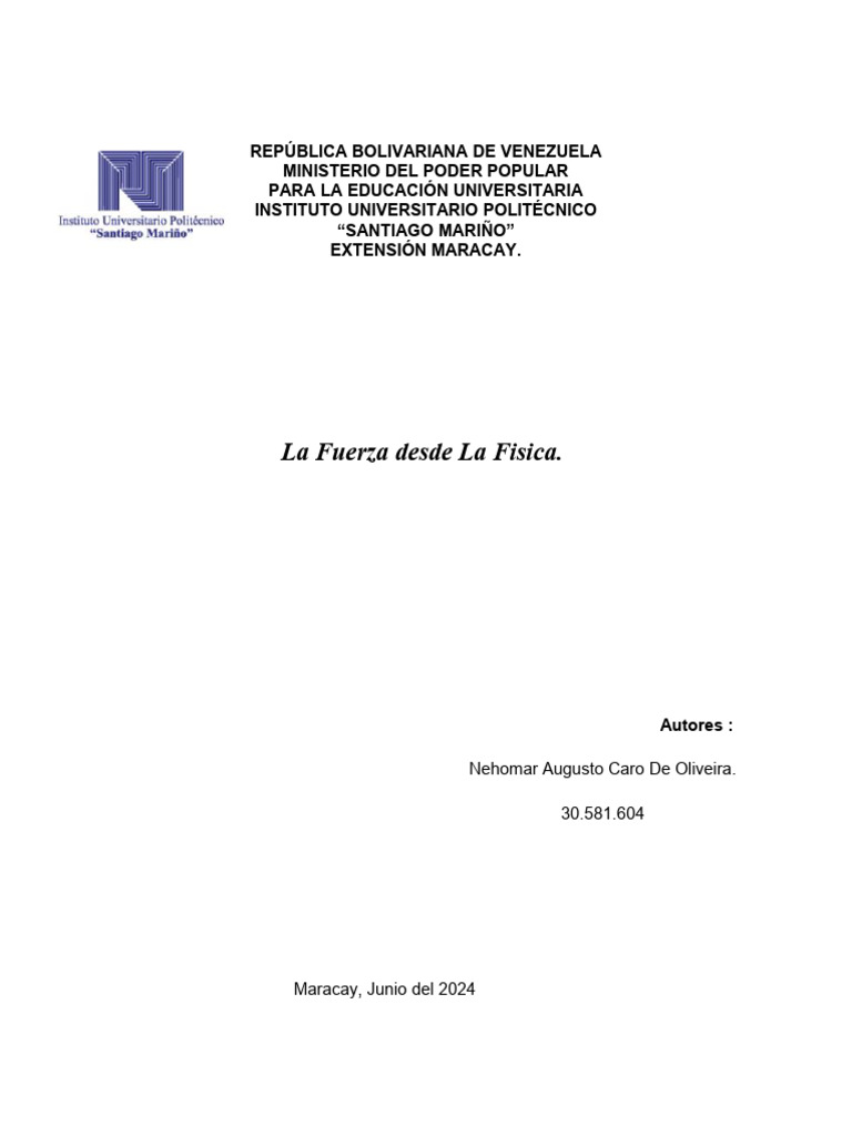 Fuerza Vista Desde Laf i Sica | Descargar gratis PDF | Fuerza | Las leyes del movimiento de Newton