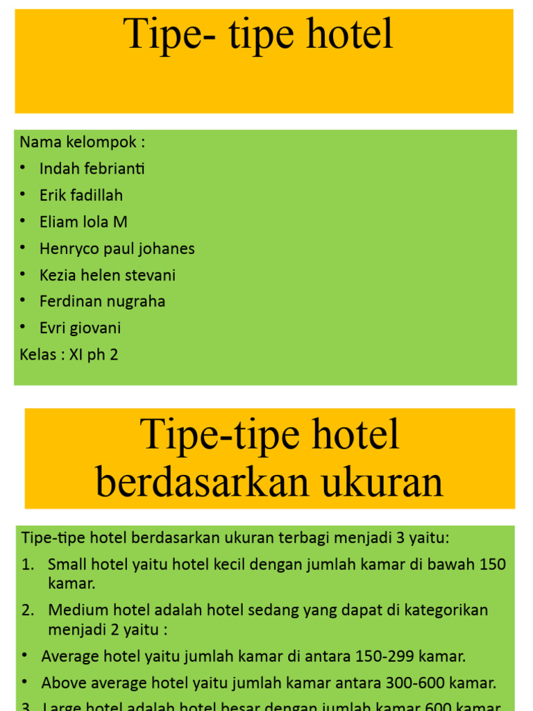 Tipe - Tipe Hotel | PDF