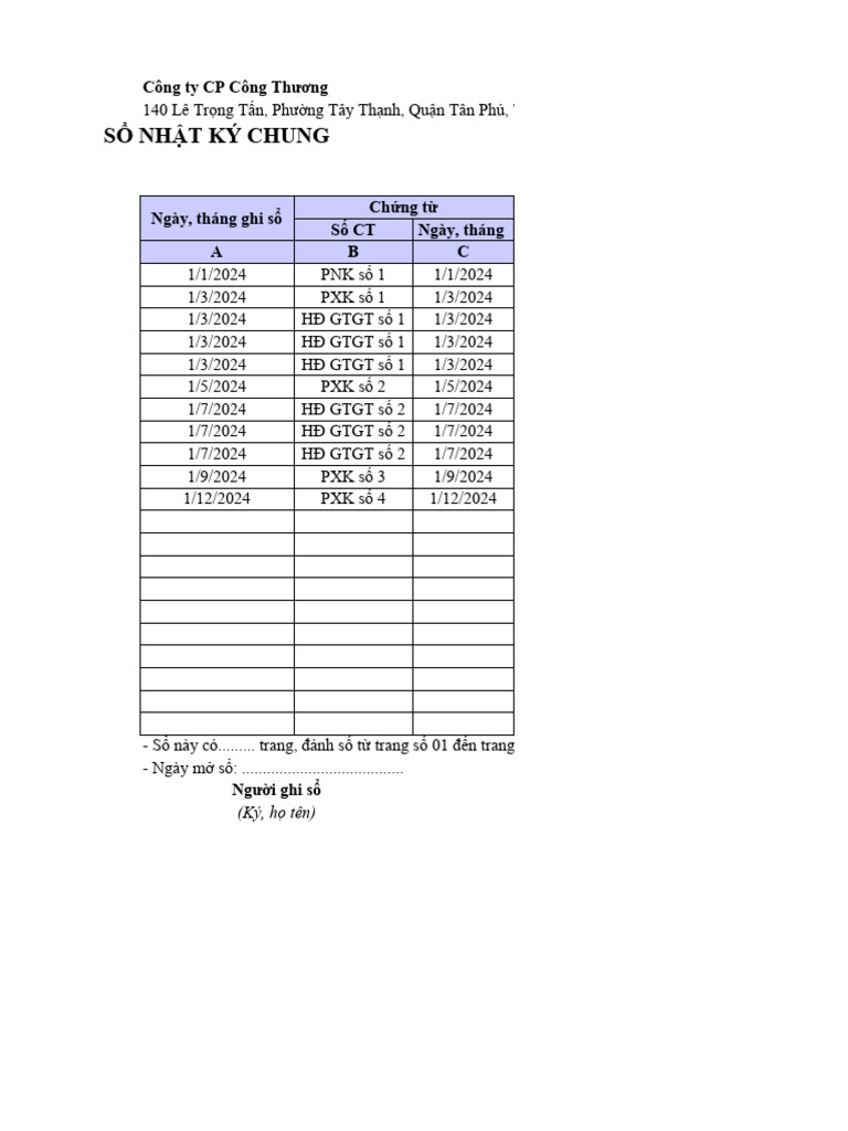 Sổ NKC - SC - SCT | PDF