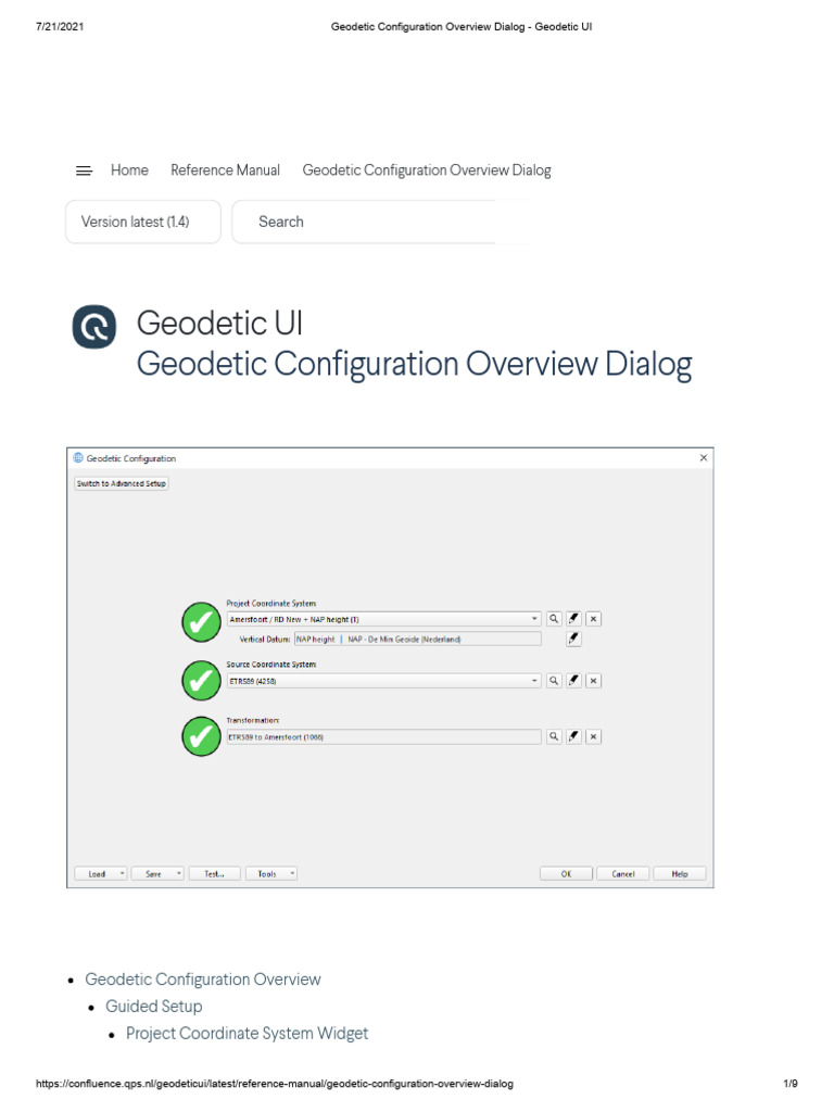 Geodetic Configuration Overview Dialog - Geodetic UI | PDF | Computer ...