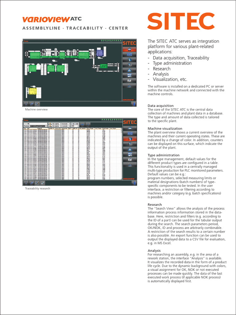 SITEC Assembly Traceability Center ATC | Download Free PDF | Databases ...
