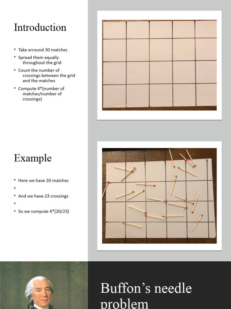 Buffon | PDF | Pi | Numbers