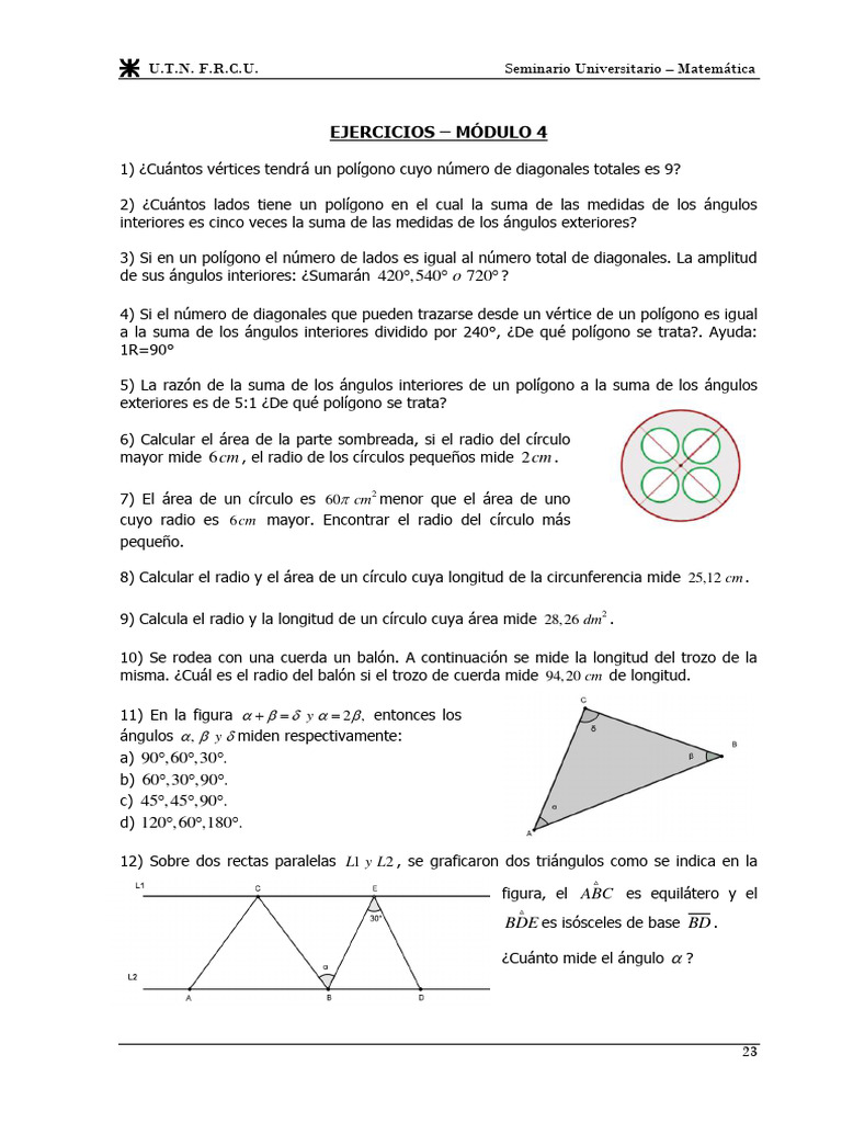 04b Modulo4 Ejercicios Extensivo Ingreso2013 Definitivo | PDF | Rectángulo | Ángulo