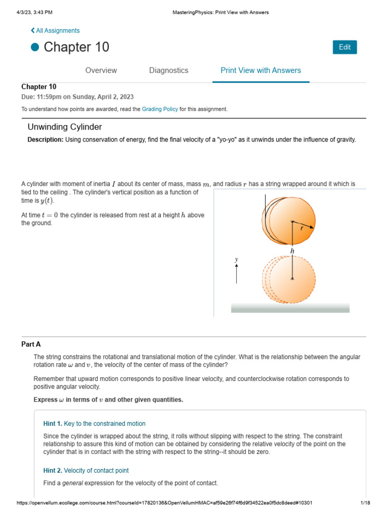 ch10 Solutions | PDF | Torque | Force