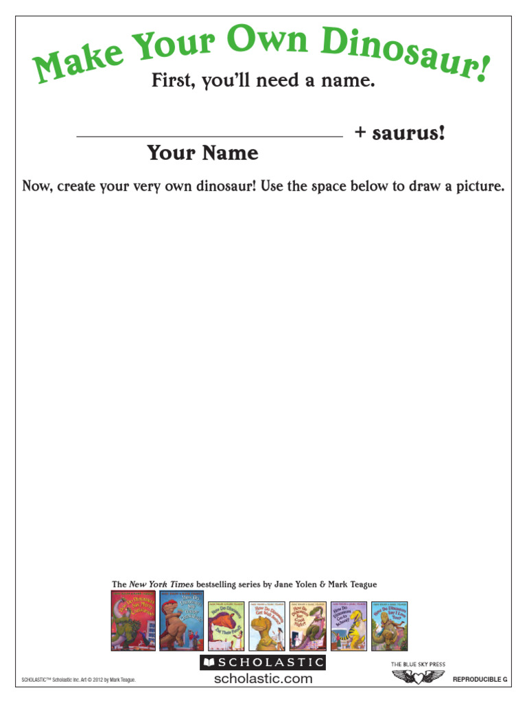 make-your-own-dinosaur-drawing-printable | PDF