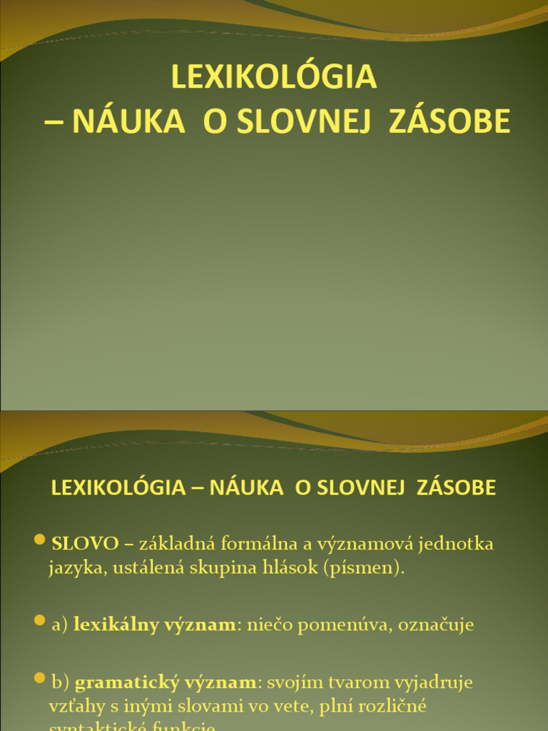 Lexikológia | PDF