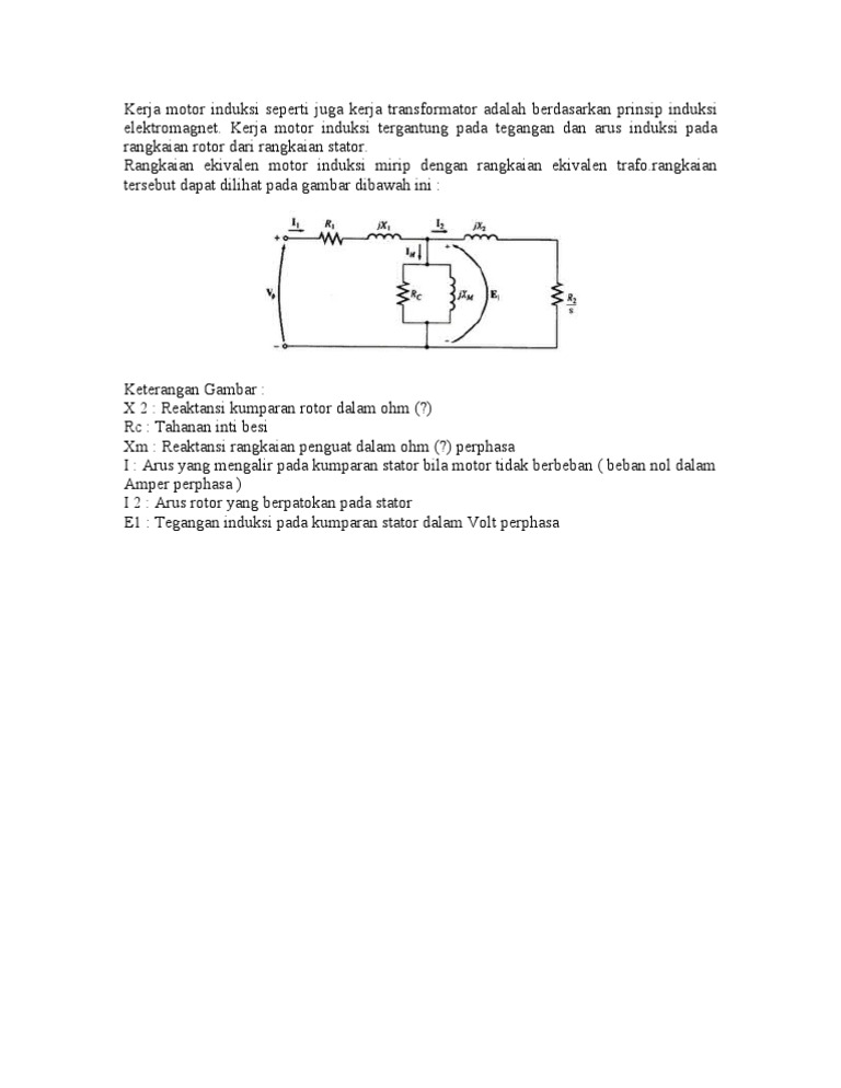 Rangkaian Ekivalen Motor Induksi | PDF | Sains & Matematika | Teknologi & Rekayasa