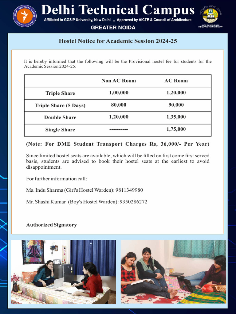 DTC Hostel Notice | PDF