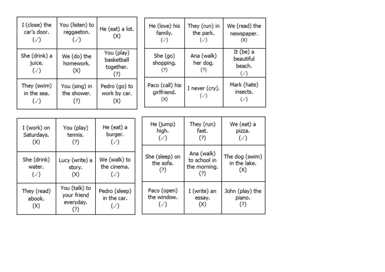 TIC TAC TOE PRESENT SIMPLE | PDF