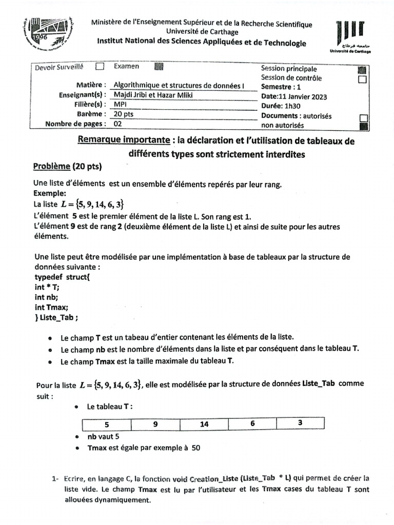 Algorithme 2023 | PDF