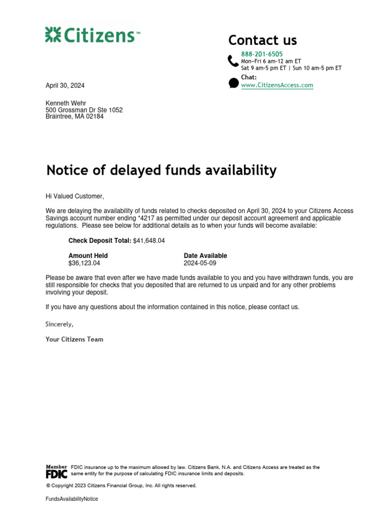 Funds Availability | PDF | Business | Finance & Money Management
