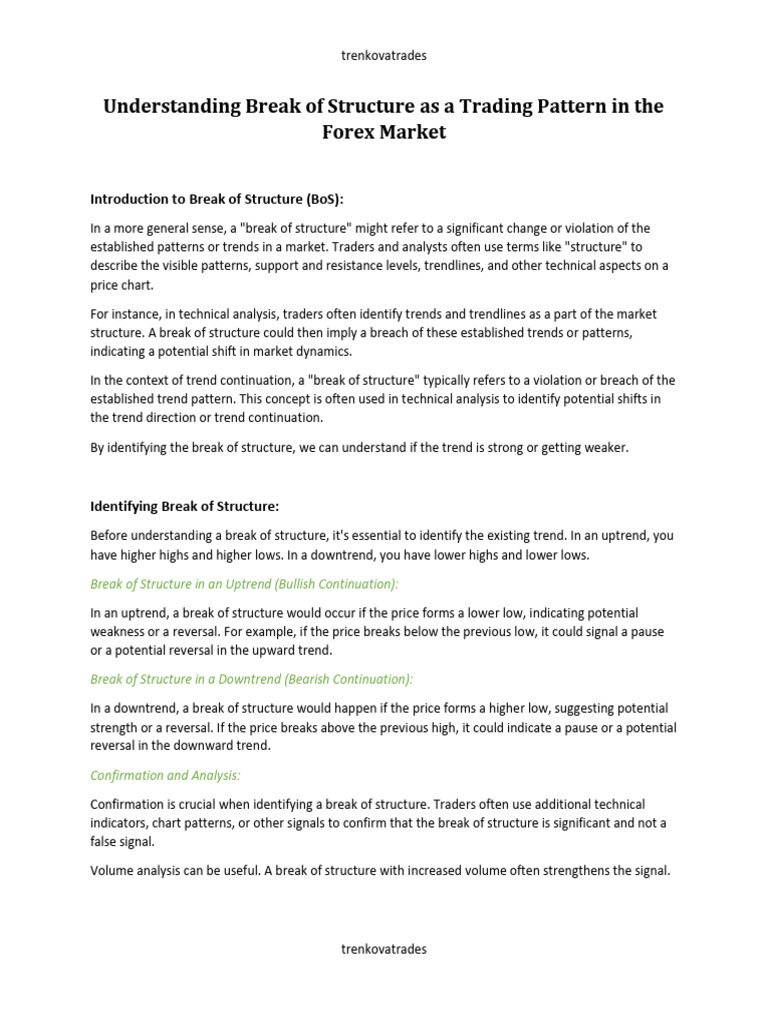 Break of Structure | PDF | Technical Analysis | Market Trend