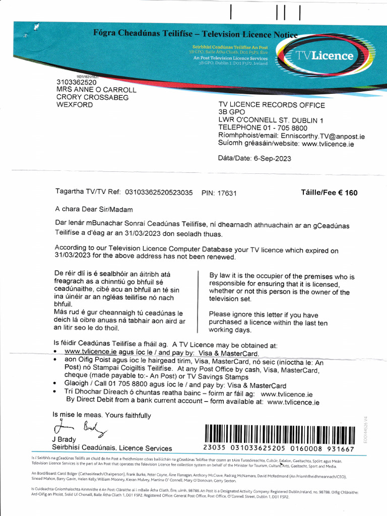 TV Licence Bill Anne | PDF | Service Industries | Banking Technology