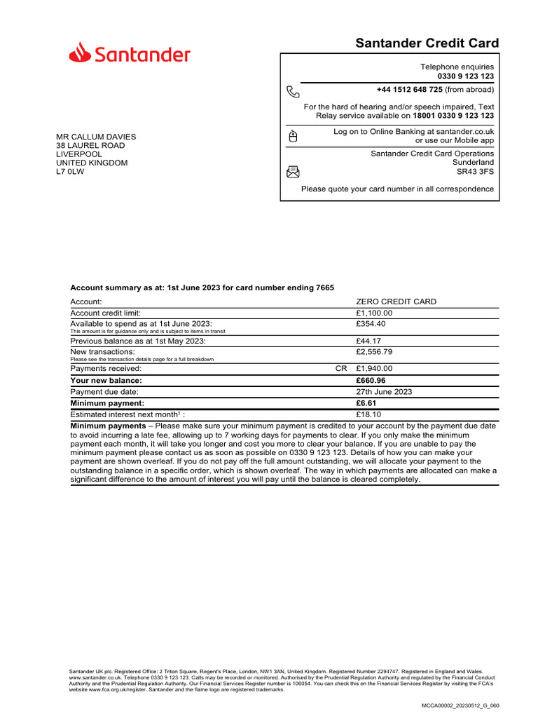 Monthly Credit Card Statement 02062023 | Download Free PDF | Credit ...