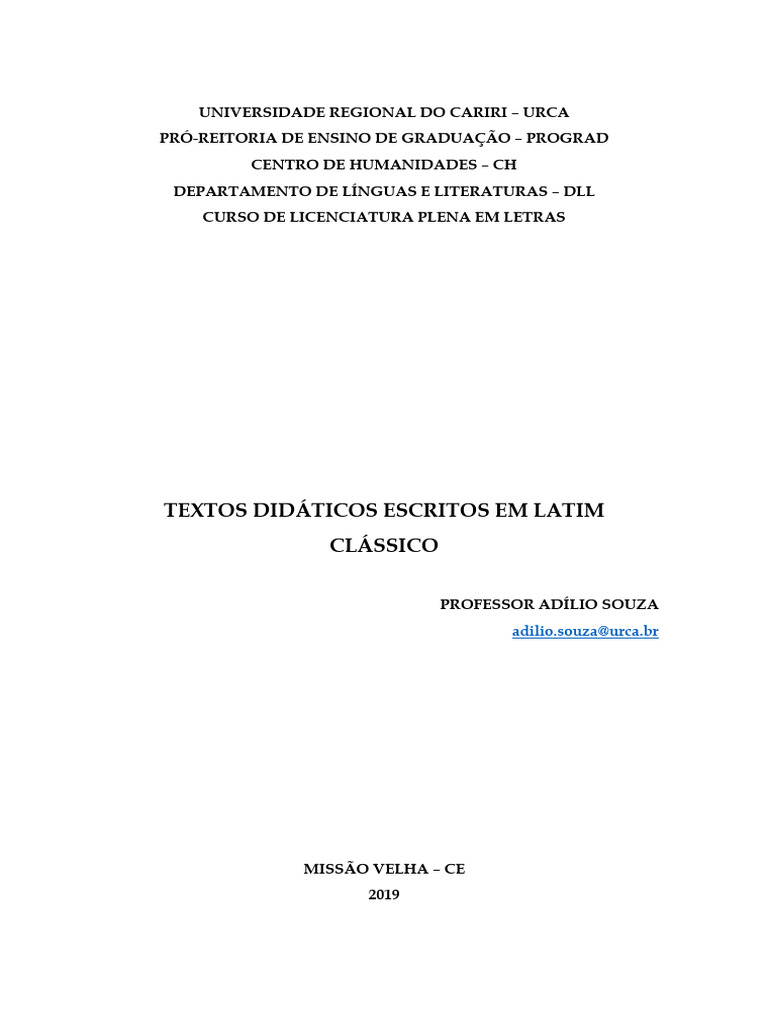 Textos Didaticos Escritos em Latim Class | PDF