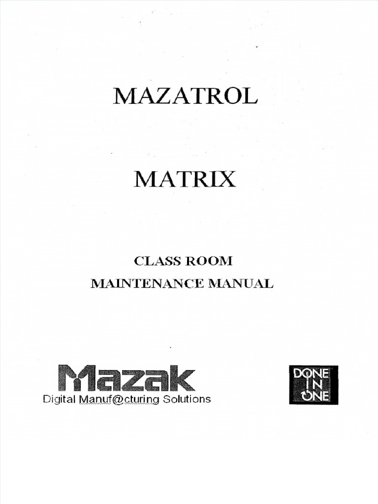 Dokumen - Tips Mazak Mazatrol Matrix Control Classroom Maintenance Manual C740mt0201e | PDF ...