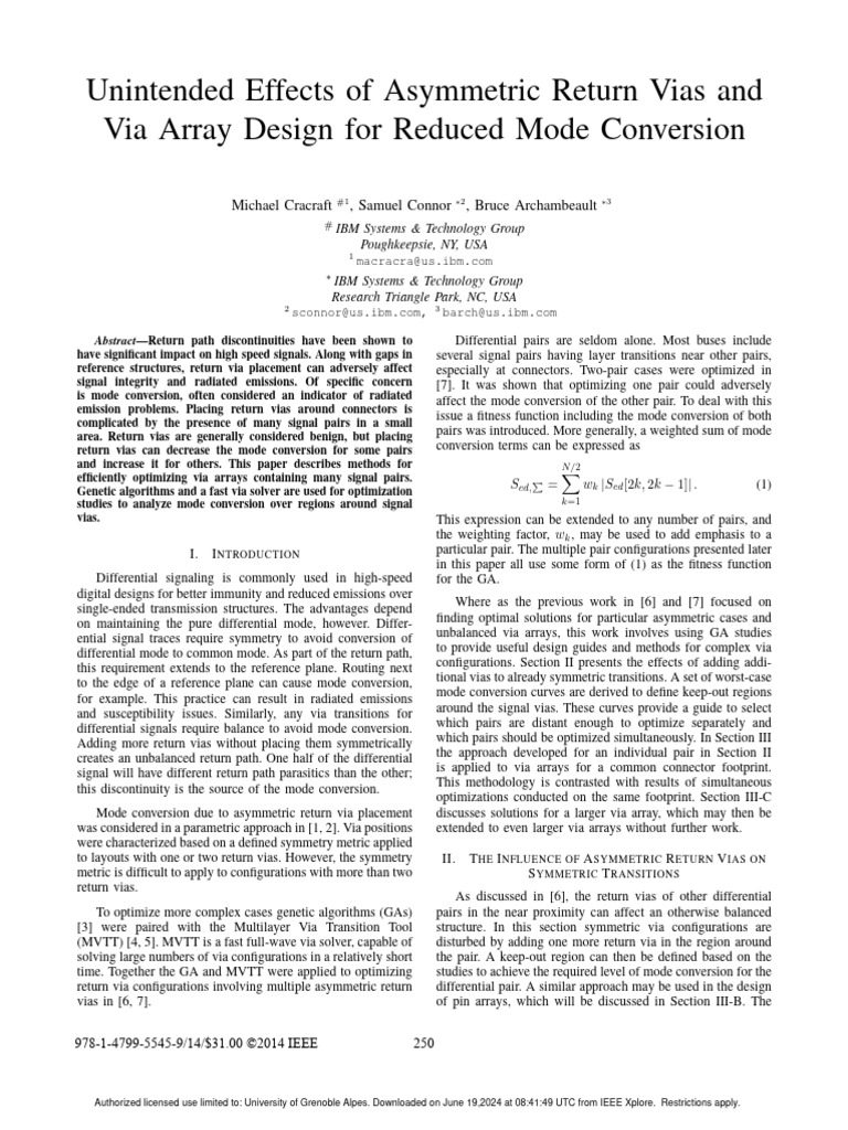 Unintended Effects of Asymmetric Return Vias and Via Array Design For ...