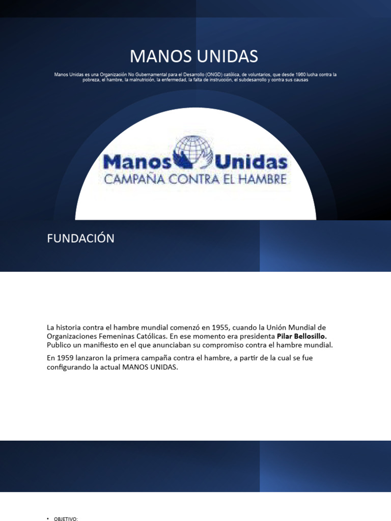 Manos Unidas | PDF | Hambre | Iglesia Católica