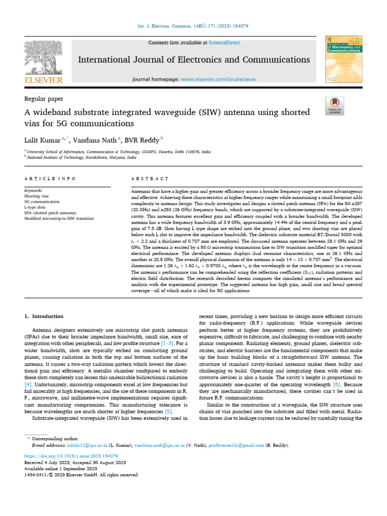 A Wideband Substrate Integrated Waveguide Siw Antenna Using Shorted