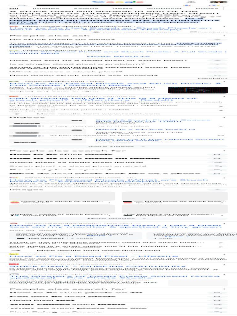 Stuck Pixel Vs Dead Pixel - Google Search | Download Free PDF | Pixel ...