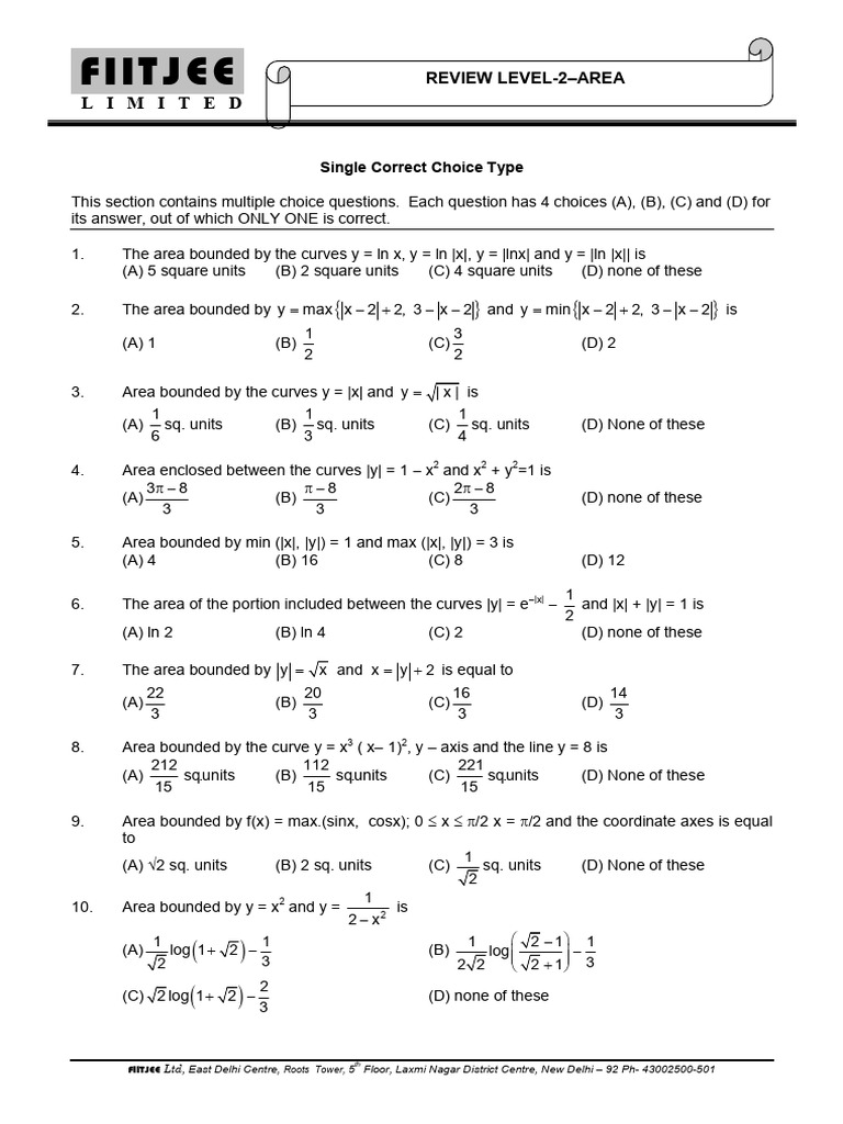 Area-LEVEL 2 | PDF | Cartesian Coordinate System | Area