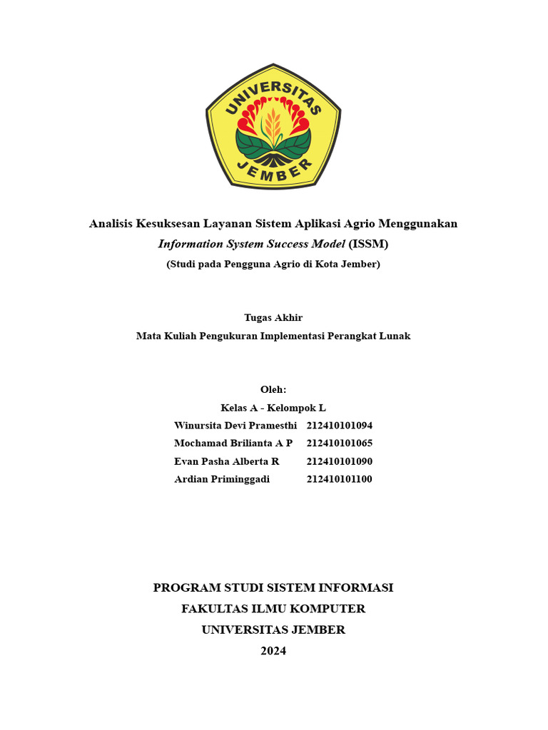 Tugas Akhir - Pipl A L - Issm | PDF