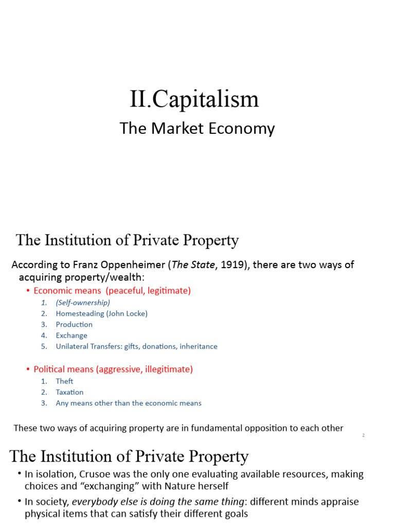 Capitalism The Market Economy | PDF | Property | Market (Economics)