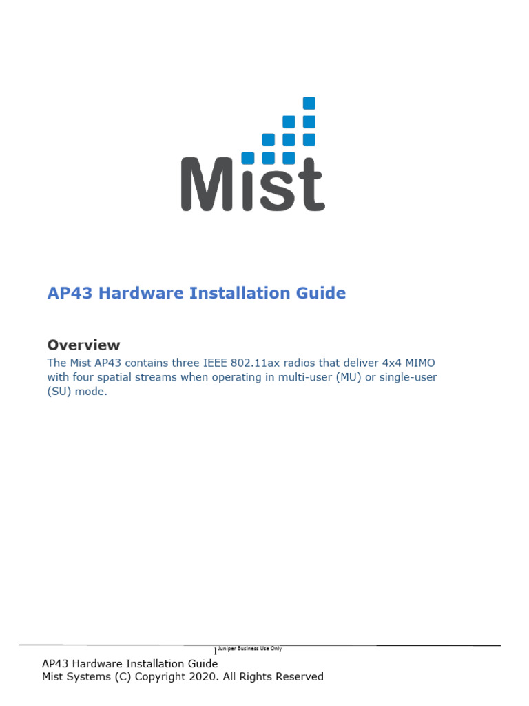 AP43 Mist Installation Guide v16 | PDF | Electromagnetic Interference ...