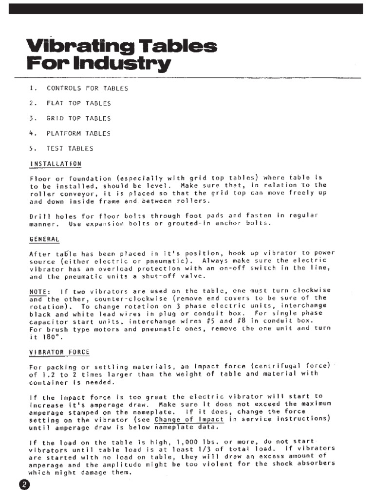 vibrating-tables-for-industry_2 | PDF