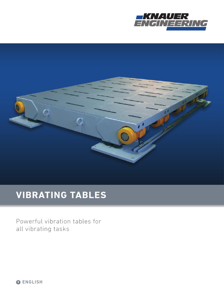 Pallet Vibrating Tables Overview | PDF | Oscillation | Hertz