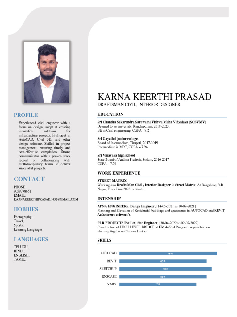 Resume - Single Page - Keerthi Prasad | PDF | Engineering
