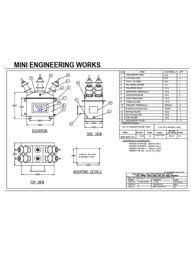 11kv Unit Drawing | PDF | Manufactured Goods