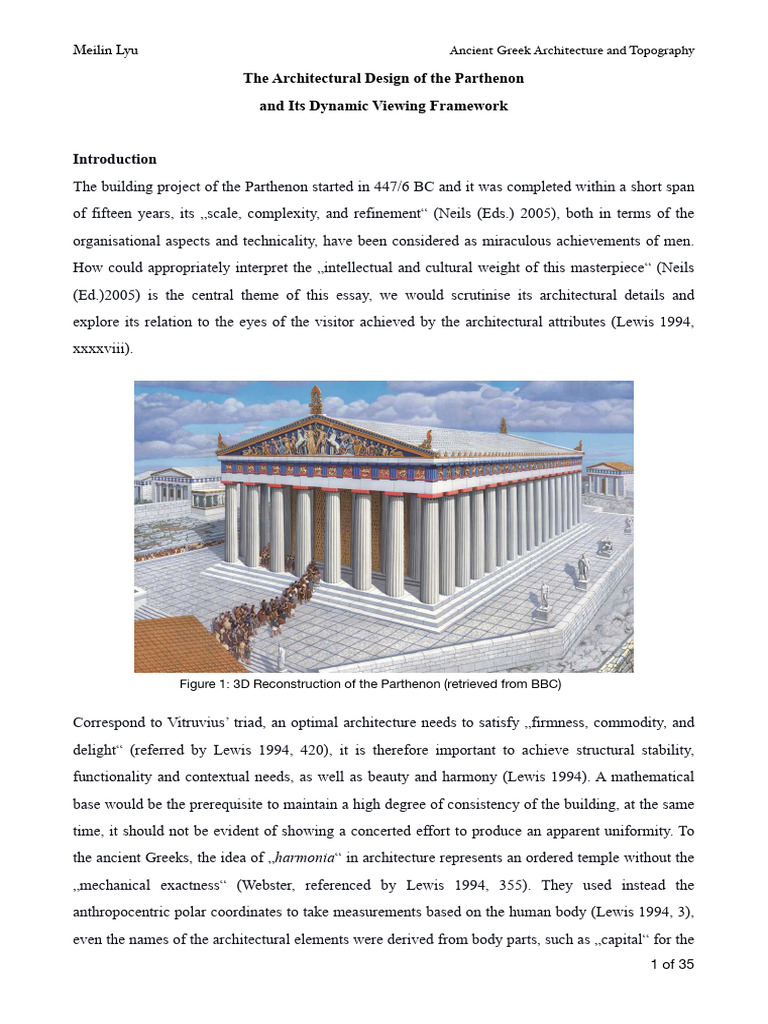 Parthenon: Architectural Illusions Explained | PDF | Column | Relief