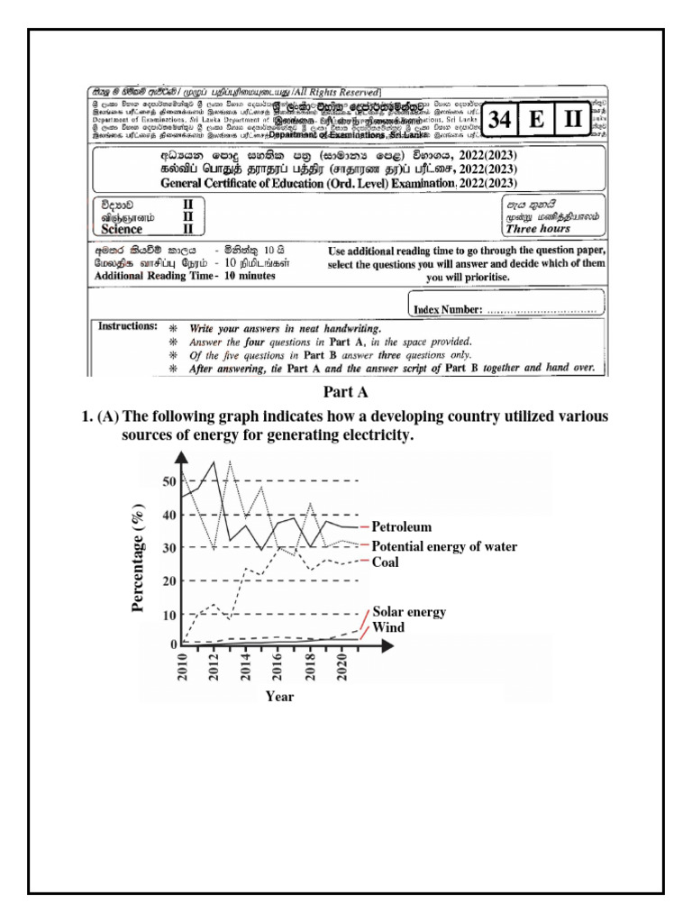 OL Science English (2022) Paper 02 Final | PDF | Gases | Force
