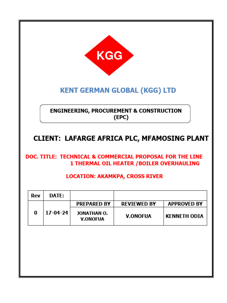 Technical & Commercial Proposal - KGG | PDF