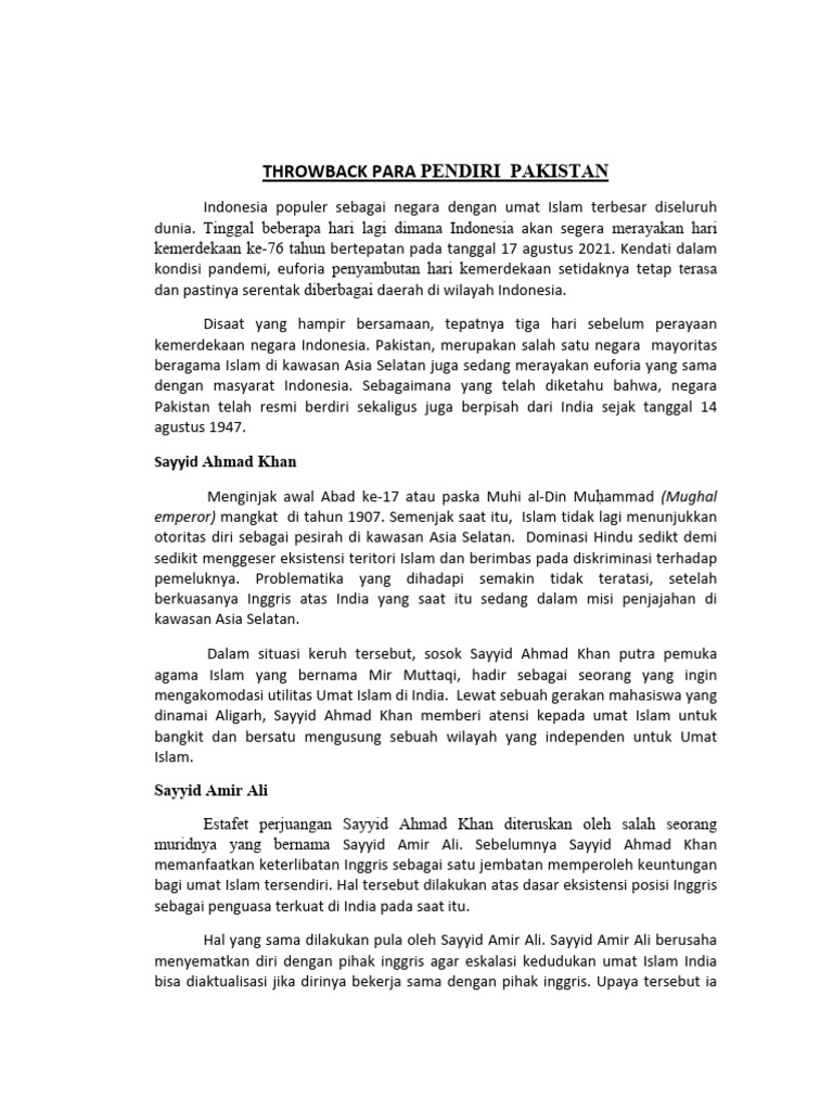 Sudut Pandang (Throwback para Pendiri Pakistan) by Andi Sarifah Helmiah ...
