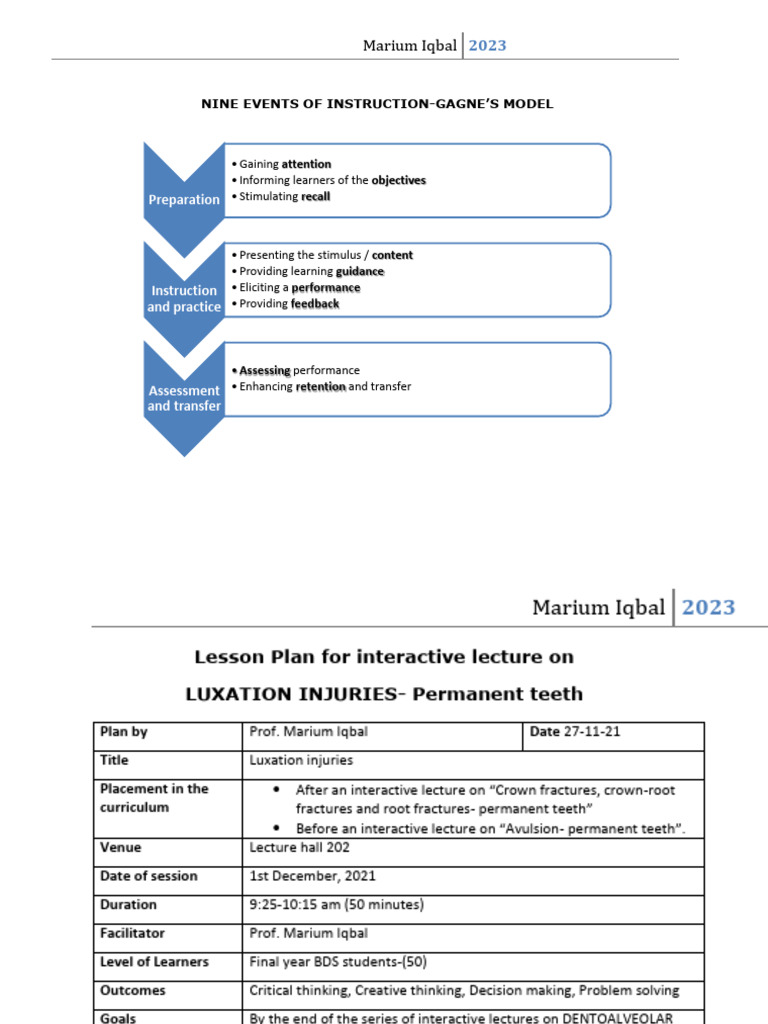 Nine Events of Instruction-Gagne's Model | PDF | Learning | Cognition