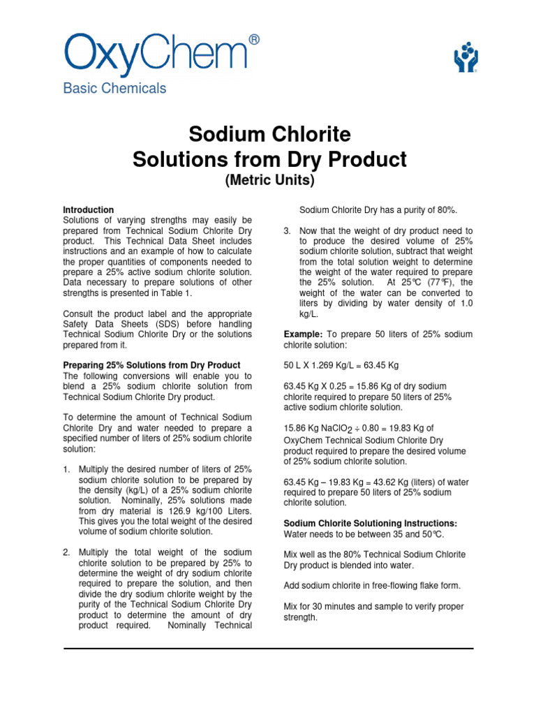Preparing Solutions From Technical - Dry - Product | PDF | Chemistry ...