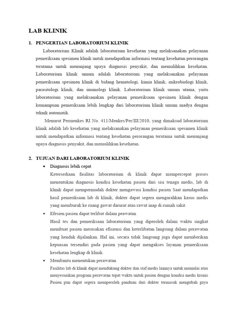Lab Klinik | PDF | Pengembangan Diri | Sains & Matematika