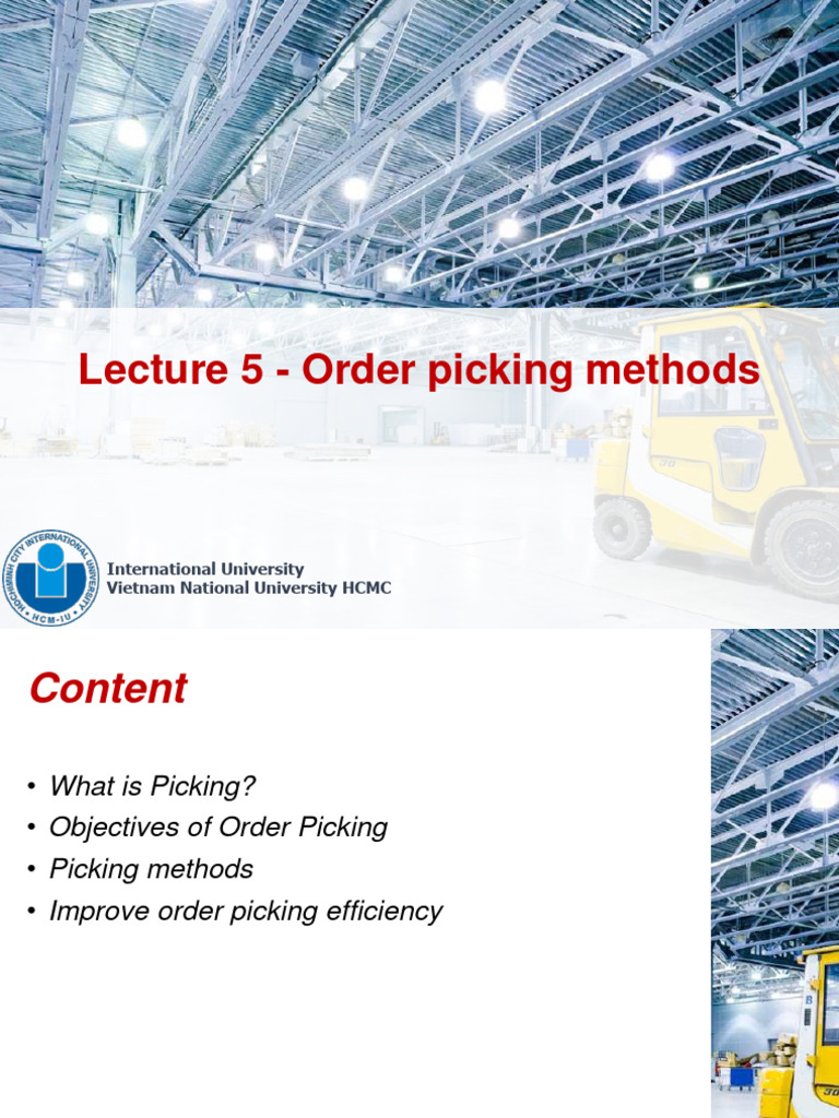Lecture 05 - Order Picking Methods | PDF | Warehouse | Radio Frequency ...