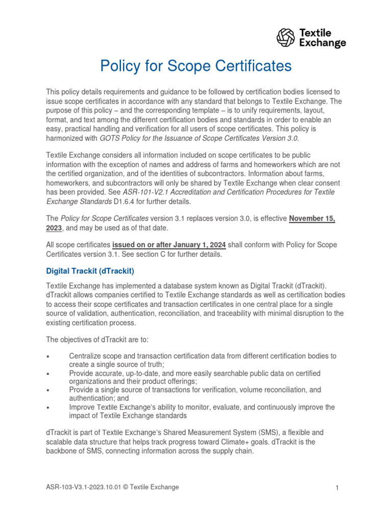 ASR-103-V3.1-Policy-for-Scope-Certificates | Download Free PDF | Audit