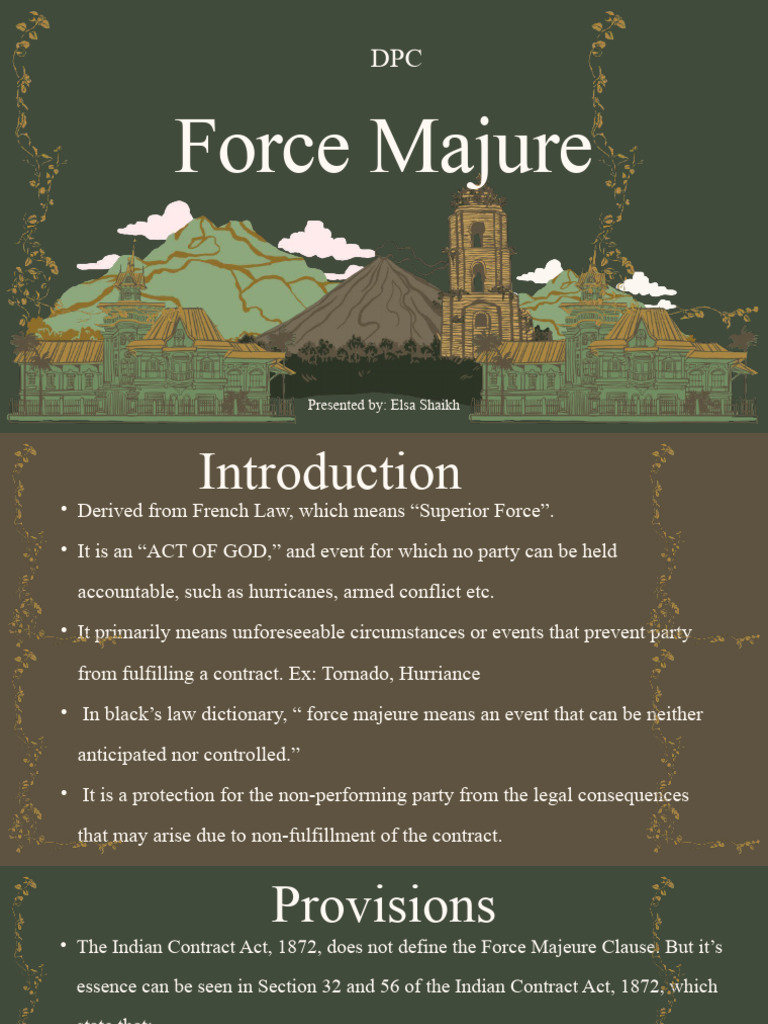 Force Majure | PDF | Business Law | Civil Law (Legal System)