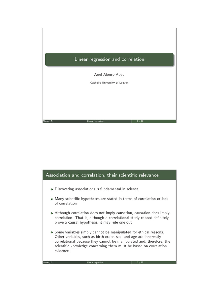 Statistical Methods For Bioinformatics Lecture 1 | PDF | Regression Analysis | Linear Regression