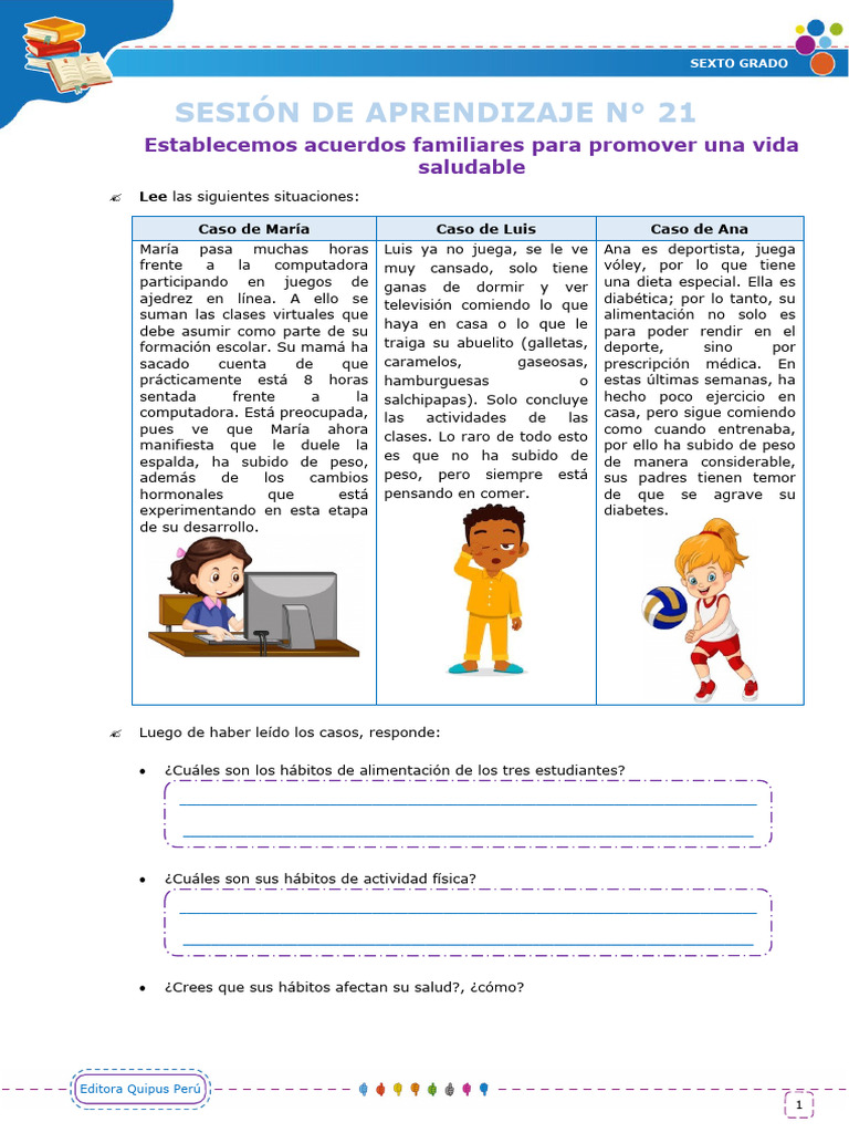 Anexo de Sesiones de Aprendizaje - Semana 3 - UD II - Editora Quipus Perú | PDF | Obesidad ...