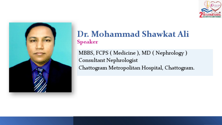 Dr. Mohammad Shawkat Ali: Speaker | PDF | Science & Mathematics