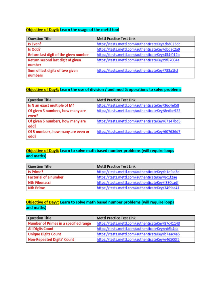 Mettl Tool Practice Test Overview | PDF | Numbers | Arithmetic