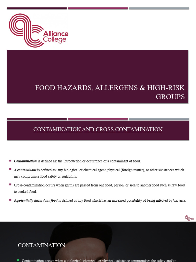 Food Contamination and Allergen Safety | PDF | Bacteria | Hazards